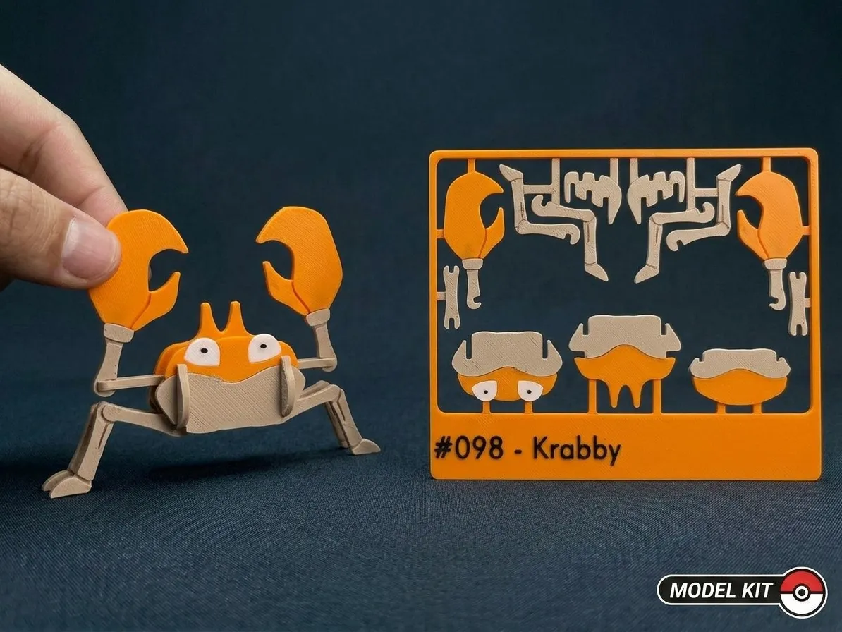 Pokemon #098 - Krabby kit card - Free 3D Print Model - MakerWorld