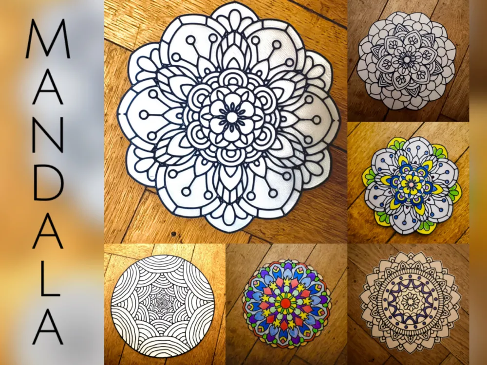 Mandala (Coloring Page) - Free 3D Print Model - MakerWorld