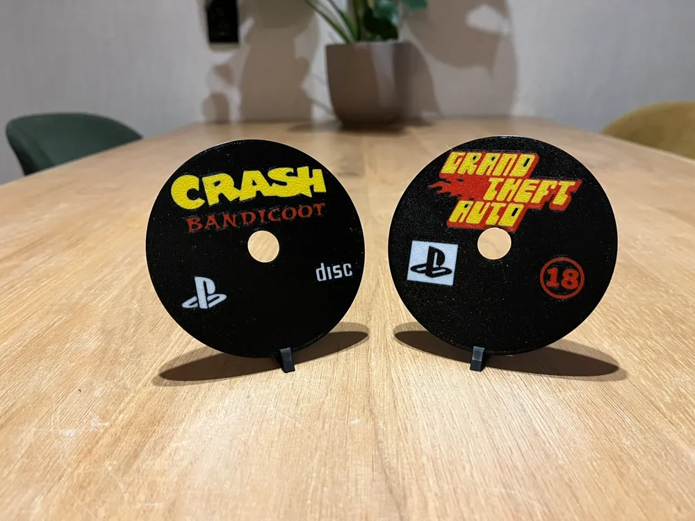 Playstation 1 Console + 12 Game Coasters - Free 3D Print Model - MakerWorld