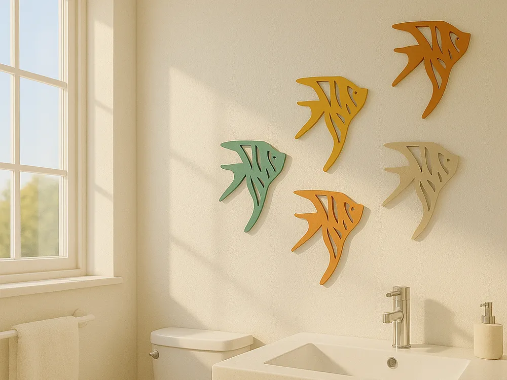 Decorative Ornamental Fish – Bathroom Wall Decor by Mellowman ...