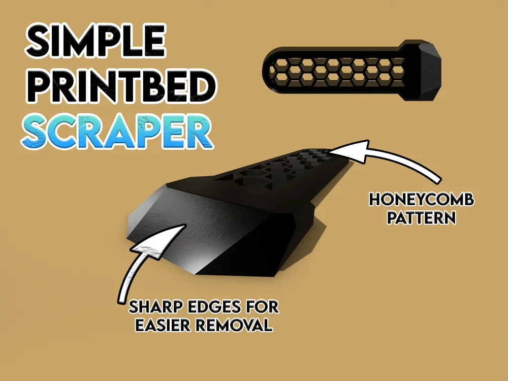 Print bed scraper + honeycomb pattern Easy print by yusiii - MakerWorld