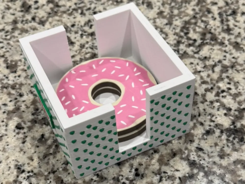 Krispy Kreme Doughnut Box Coaster Holder - Free 3D Print Model - MakerWorld