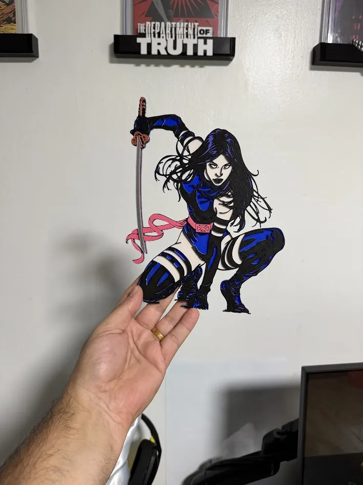Psylocke Wall Art - Free 3D Print Model - MakerWorld