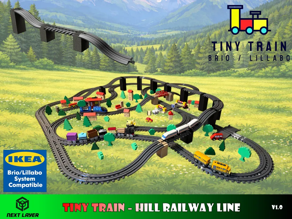 Tiny Train - Hill railway line - Free 3D Print Model - MakerWorld