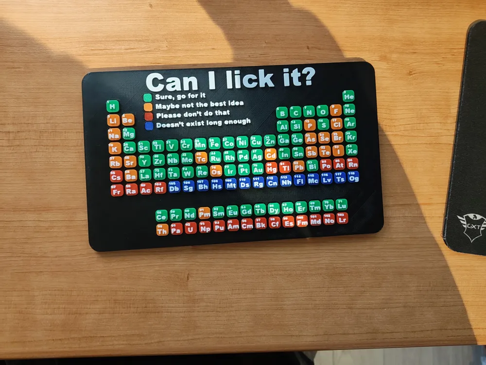 Can I lick it - Chemistry edition - V2.0 by leander MakerWorld: Download Free 3D Models