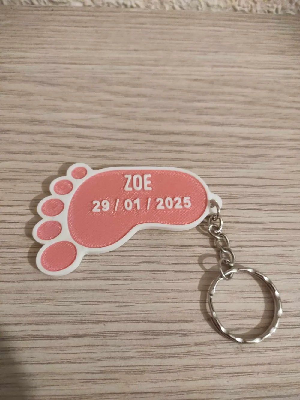 Baby Foot Keychain "Christening" by Misticks - MakerWorld