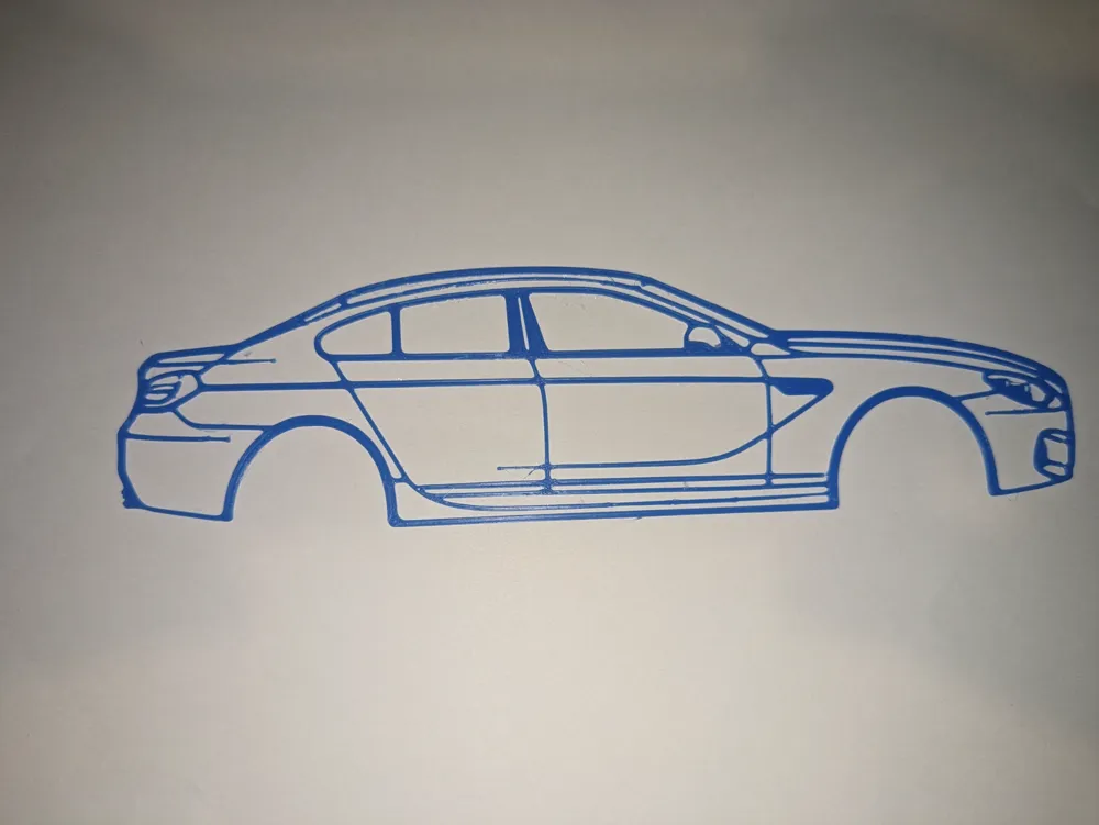 2015 BMW M6 F13 silhouette wall art by cruse2382 - MakerWorld