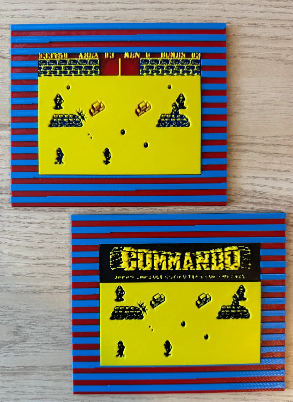 ZX Spectrum - 'Commando' in game screen-2 versions by Hathiman - MakerWorld