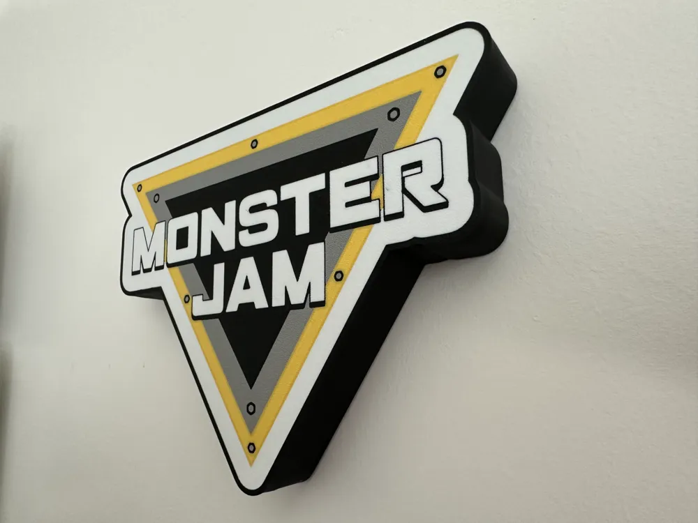 Monster Jam Logo Lightbox - Free 3D Print Model - MakerWorld