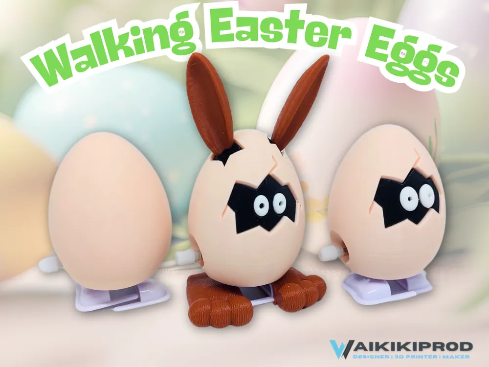 Walking Easter Eggs by Waikikiprod - MakerWorld