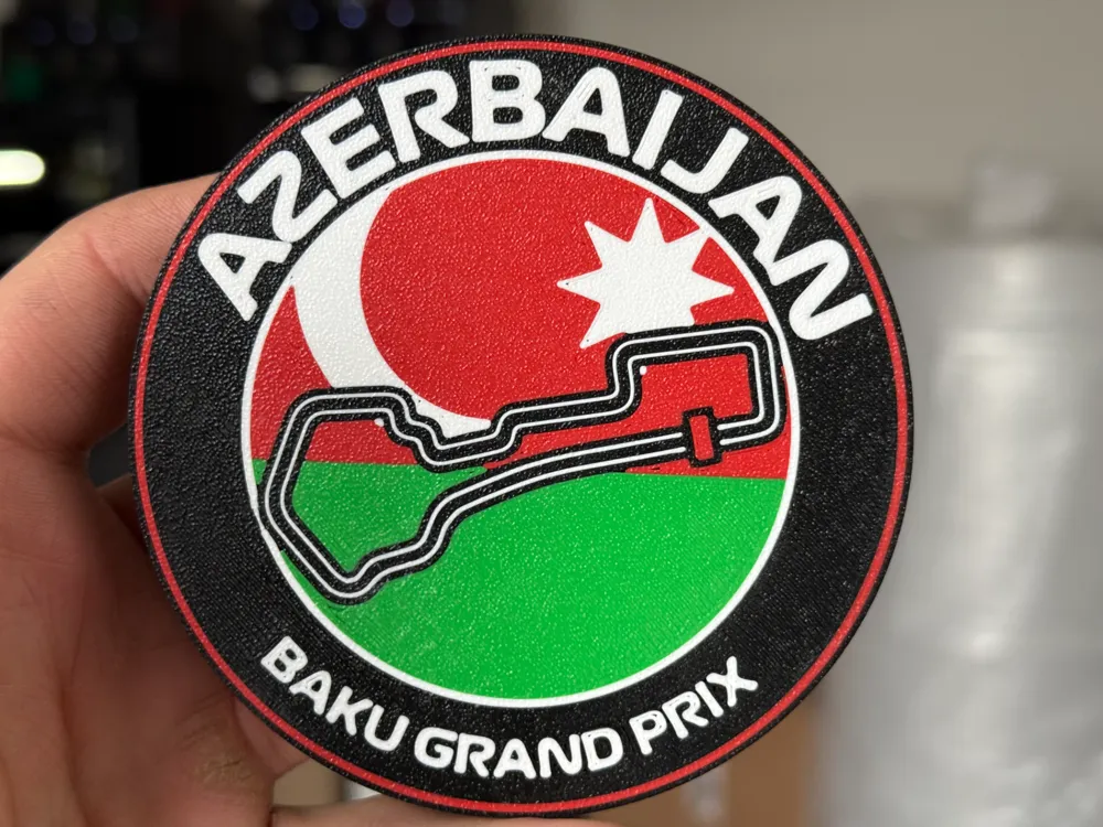 Azerbaijan F1 Grand Prix coaster - Free 3D Print Model - MakerWorld