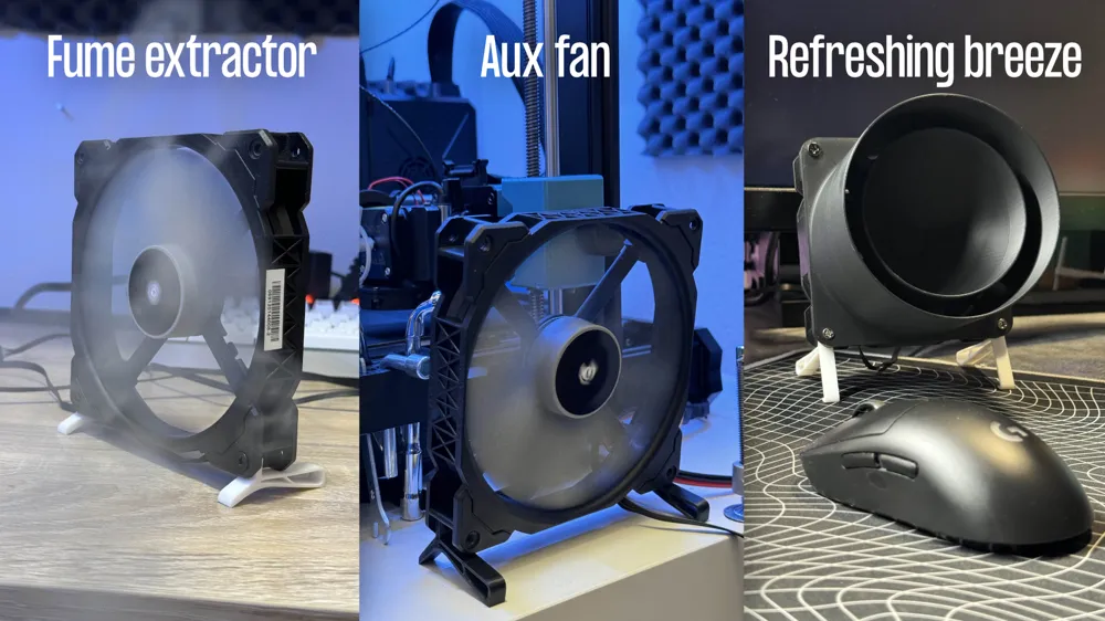Universal Fan stand - Flat & Angled - Free 3D Print Model - MakerWorld