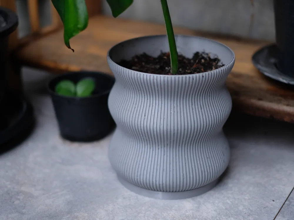 Plant Pots With Drainage Holes and Plate by dad_monk MakerWorld ...