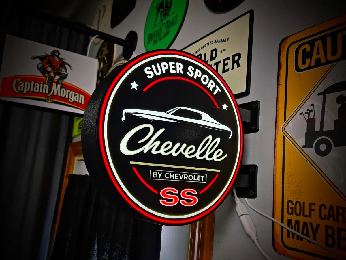 Chevelle SS 2-Sided LED Lightbox Sign - Free 3D Print Model - MakerWorld
