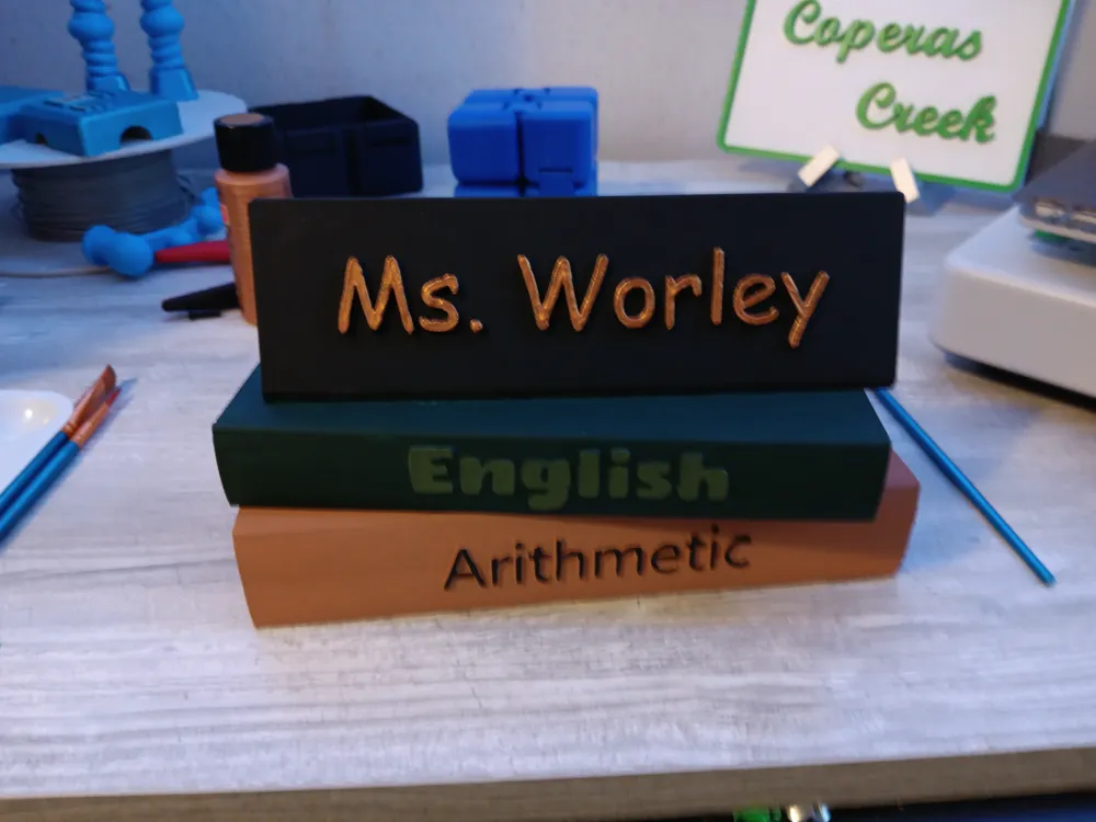Teachers Name Plate - Free 3D Print Model - MakerWorld