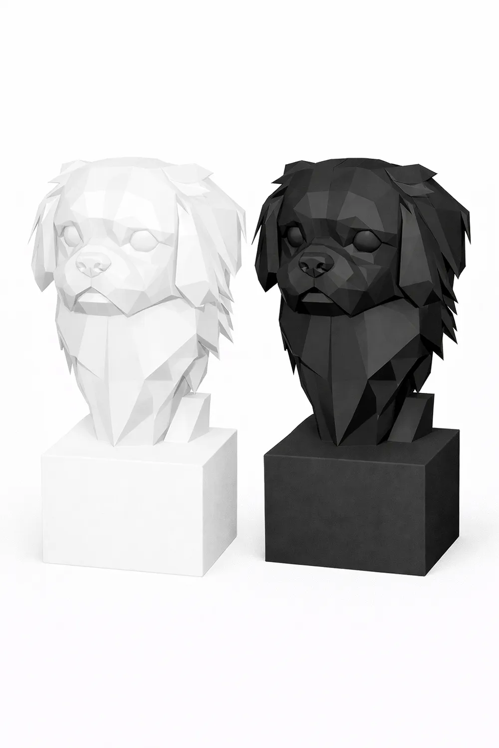 Geometric Bust - Pekingese - Free 3D Print Model - MakerWorld