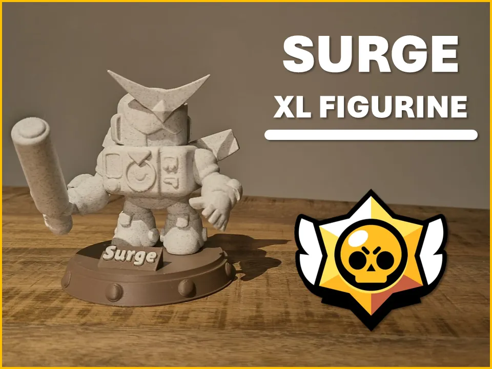 Surge | XL Brawl Stars Figurine (No AMS) - Free 3D Print Model - MakerWorld