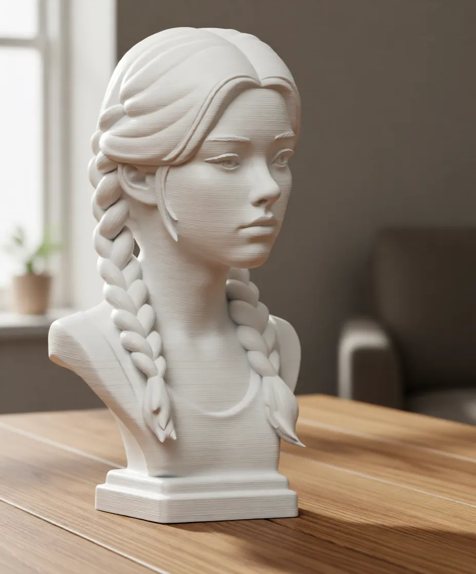 Bust of a young woman with braids - Free 3D Print Model - MakerWorld
