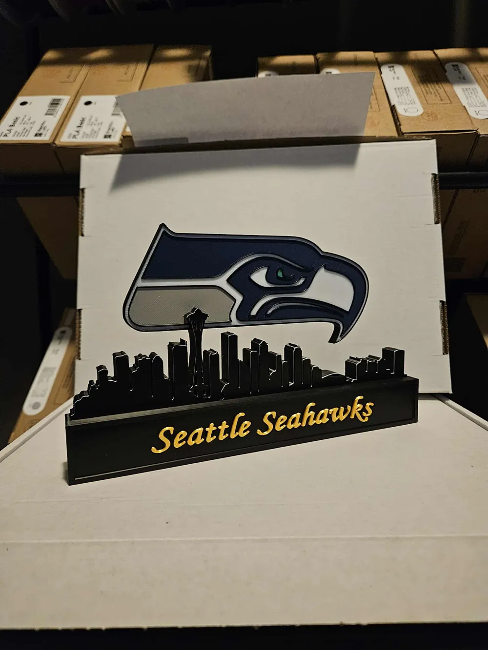 NFL Seattle Seahawks with new skyline Display! V2 - Free 3D Print Model ...