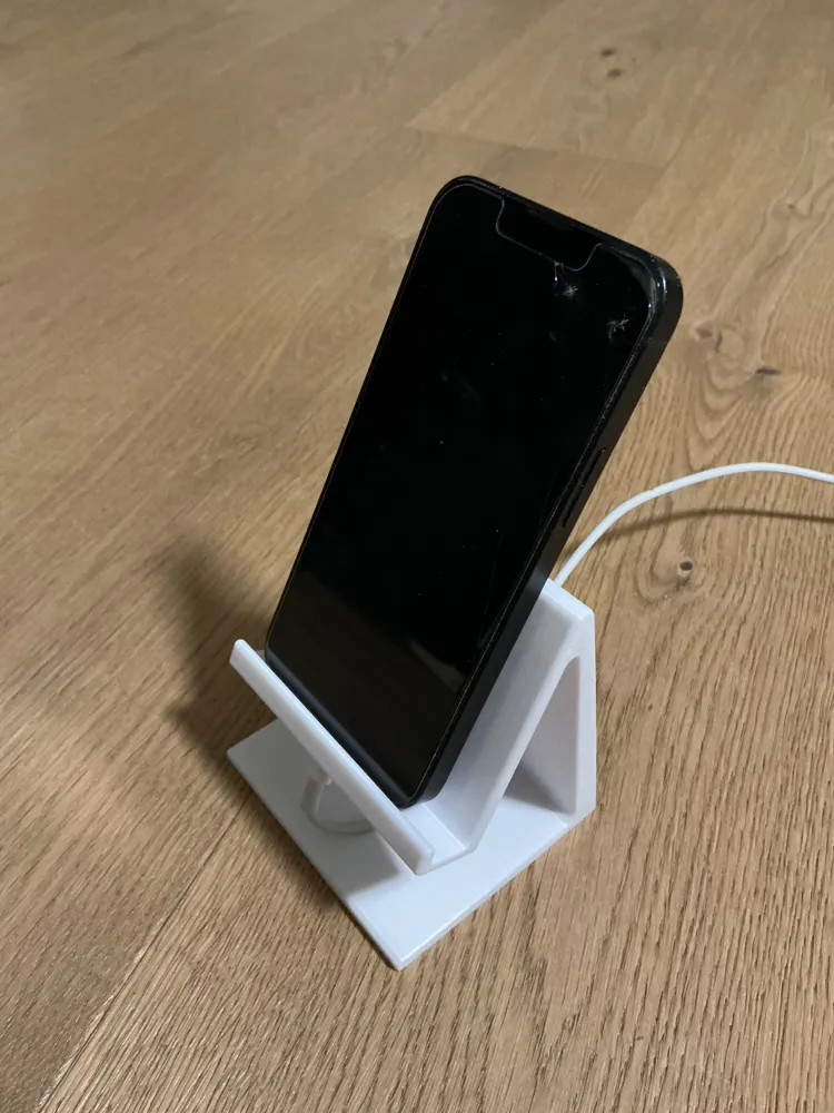 Simple phone stand - with charging Port function - Free 3D Print Model ...
