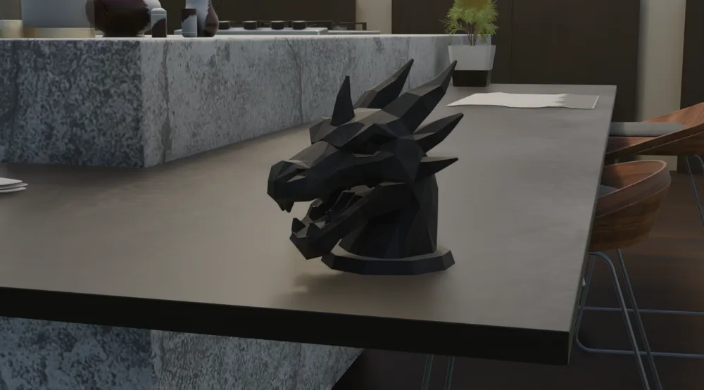 Low Poly Dragon Head - Free 3D Print Model - MakerWorld