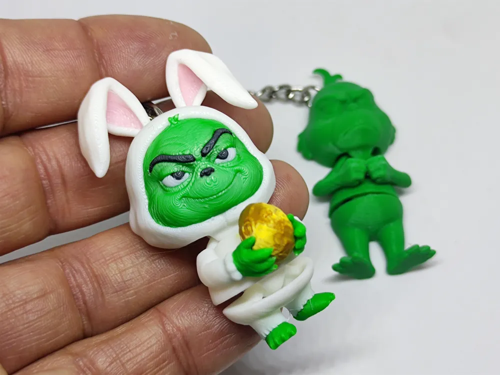 Grinch Easter Bunny – Mini Flexi (Egg separated) - Free 3D Print Model ...
