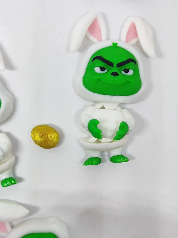 Grinch Easter Bunny – Mini Flexi (Egg separated) - Free 3D Print Model ...