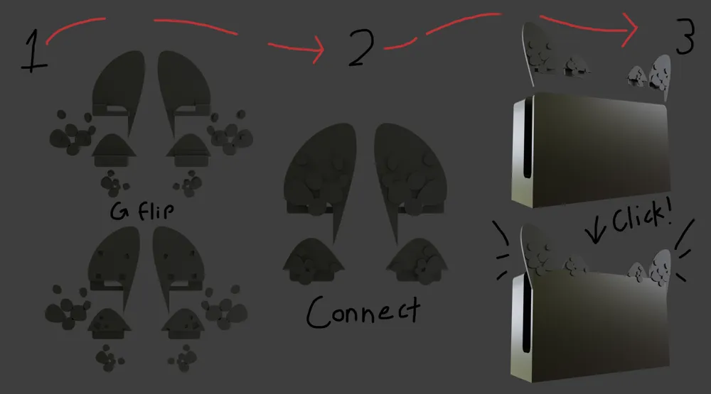 Toothless Ears for Switch Dock by Poolieo25 MakerWorld: Download Free ...