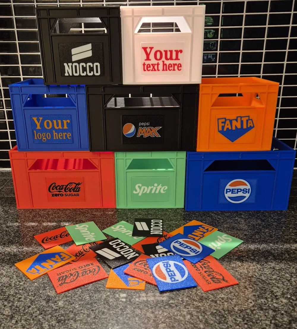 Slim Can Crate 6 cans – Swap Signs – Customizable - Free 3D Print Model ...