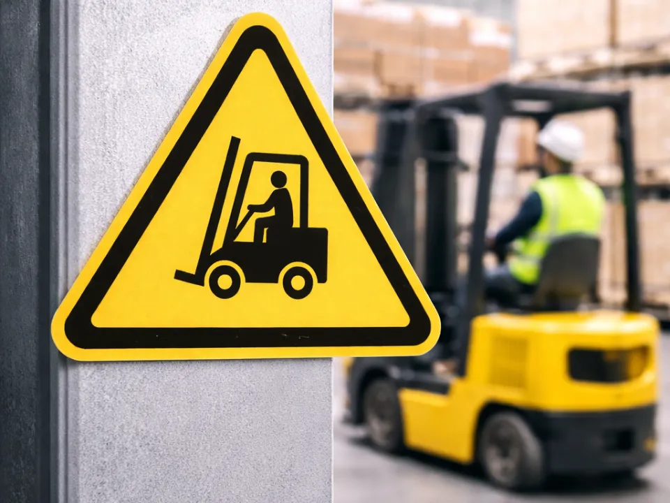 Warning sign "Industrial Trucks" - Free 3D Print Model - MakerWorld