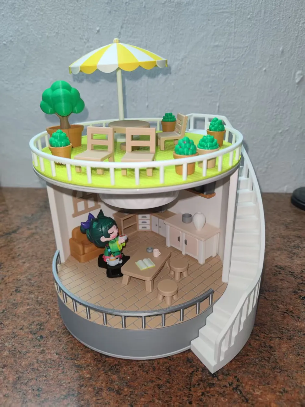 Cozy Home (Filament Spool Remodel - Figurine Miniature Scene) - Free 3D Print Model - MakerWorld