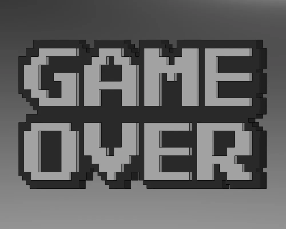 8-Bit Game Over - Fridge Magnet ("HS" Multi-color) by 8-Bit Designs ...