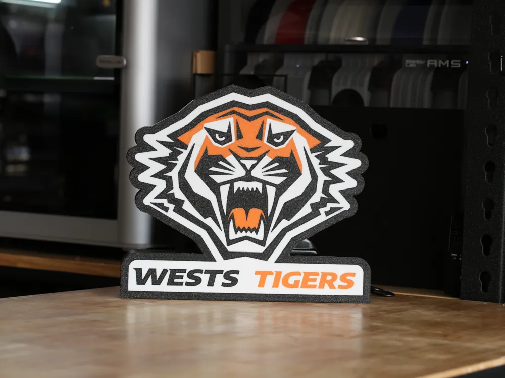 Wests Tigers NRL Rugby LED Light Box by The 3D Print Smiths MakerWorld ...