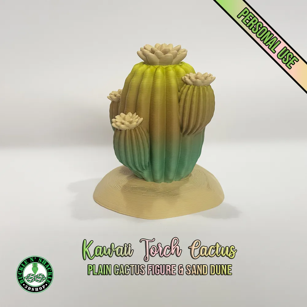 Kawaii Torch Cactus Sand Dune Figure by bucklenshackle MakerWorld ...