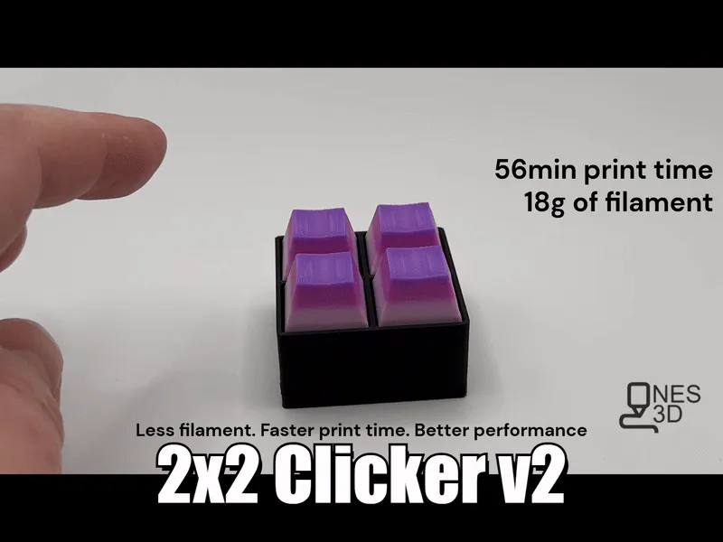 2x2 Clicker v2 - Free 3D Print Model - MakerWorld