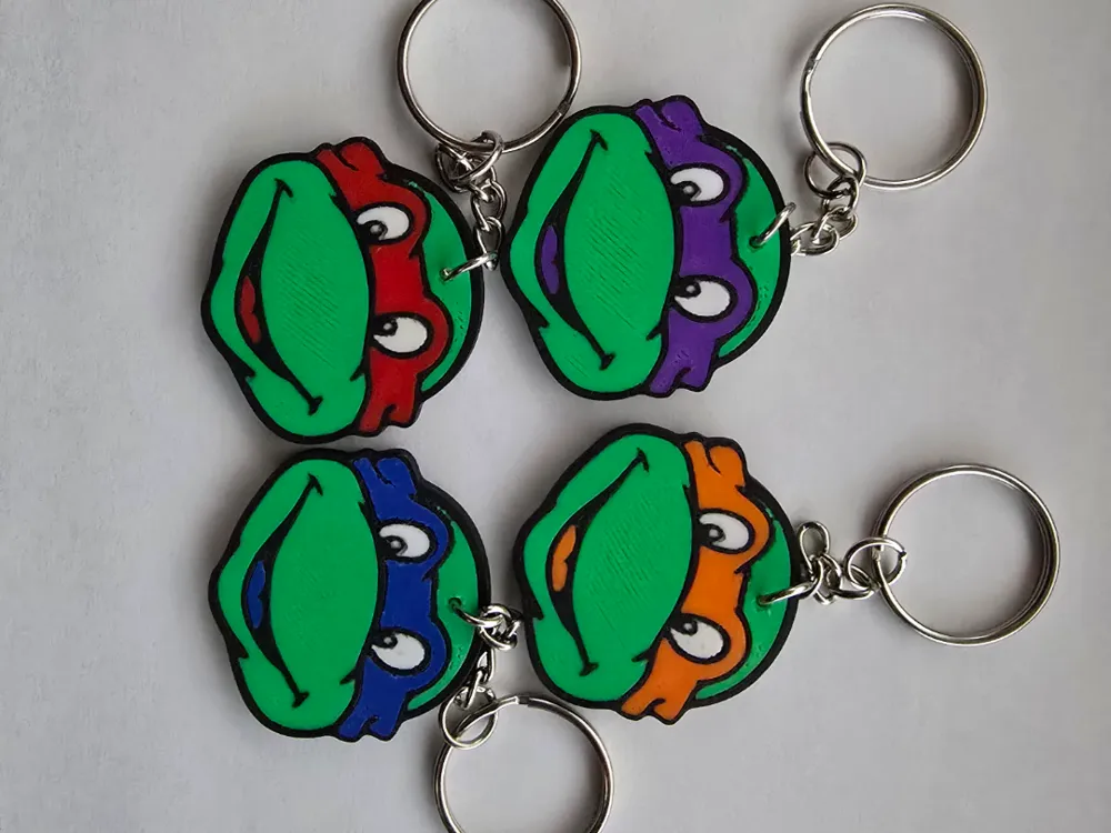 ninja turtle keychain - Free 3D Print Model - MakerWorld