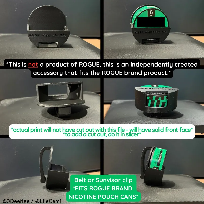 ROGUE pouch can holder with clip - 2 variations - Free 3D Print Model ...