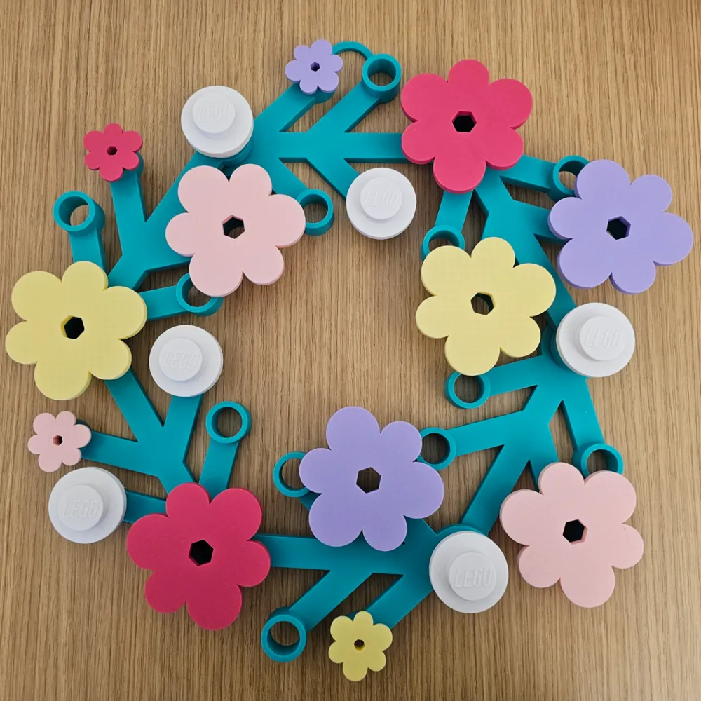 Big Spring Flowers Brick Wreath Remixed by HRM_Studios MakerWorld ...