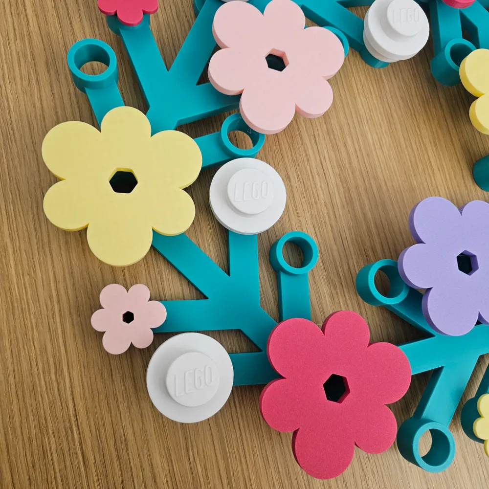 Big Spring Flowers Brick Wreath Remixed by HRM_Studios MakerWorld: Download Free 3D Models