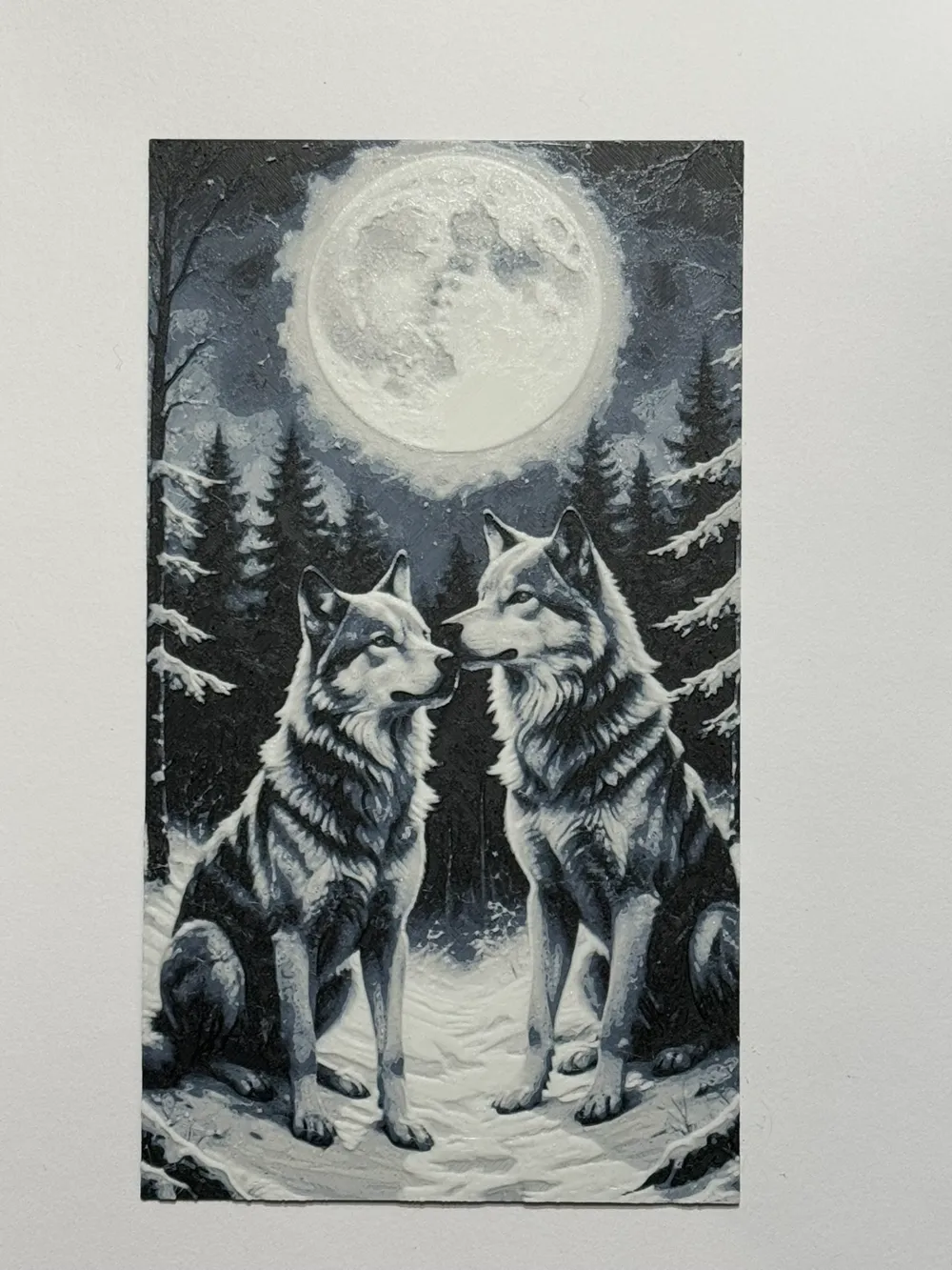 wolves in the moonlight hueforge by Mysstra hueforge 3DartMakerWorld ...