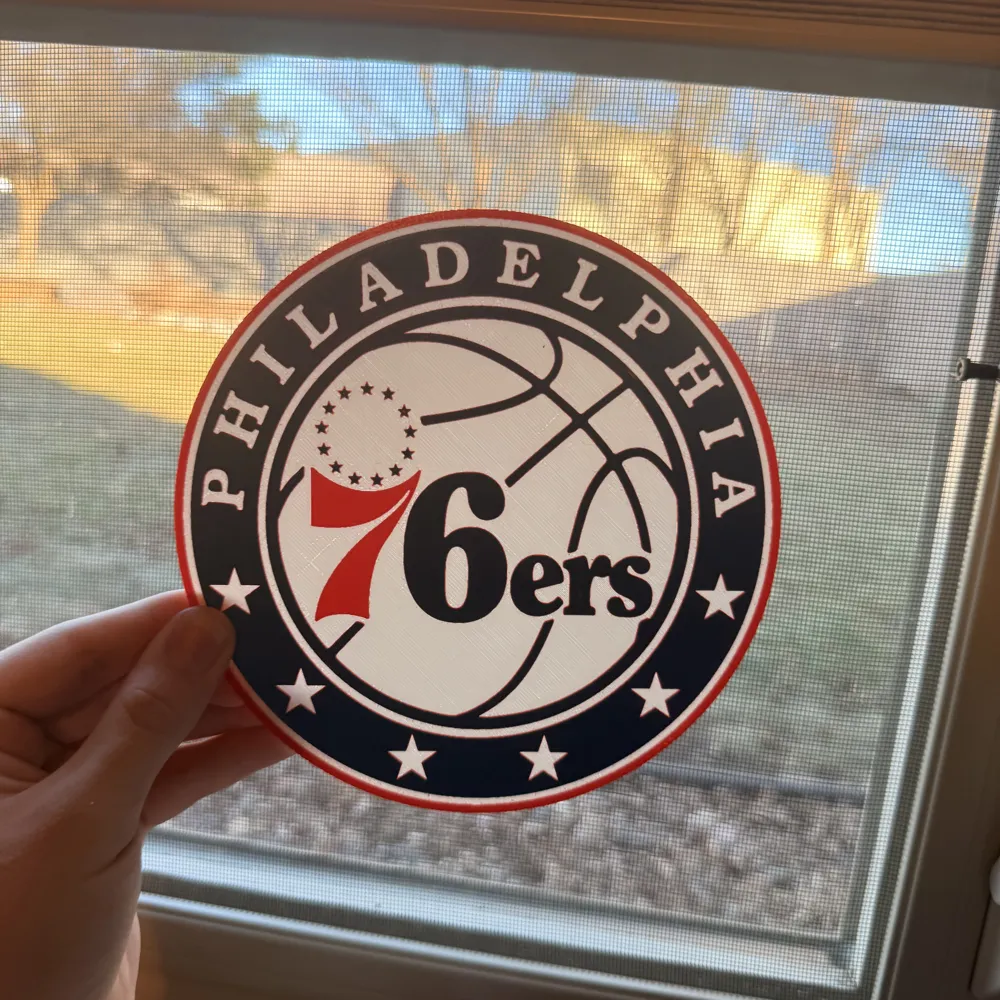 Philadelphia 76ers NBA LOGO - COASTER/OFFICE SIGN - Free 3D Print Model ...