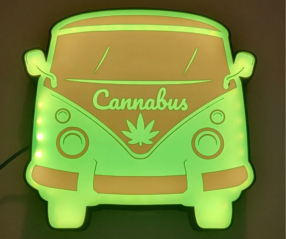 Cannabus Cannabis Weed LED Lightbox by Ronzo - MakerWorld