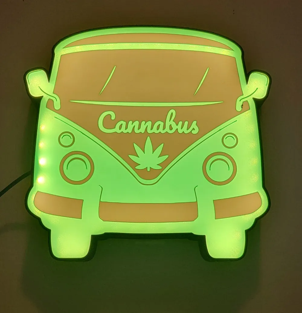 Cannabus Cannabis Weed LED Lightbox by Ronzo - MakerWorld