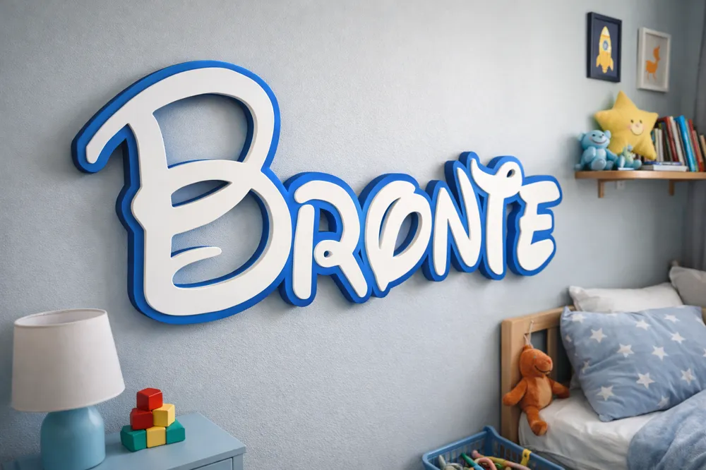 Disney Name Sign Bronte Kid Room Wall Decor Tag - Free 3D Print Model ...