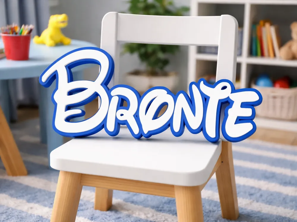 Disney Name Sign Bronte Kid Room Wall Decor Tag - Free 3D Print Model ...