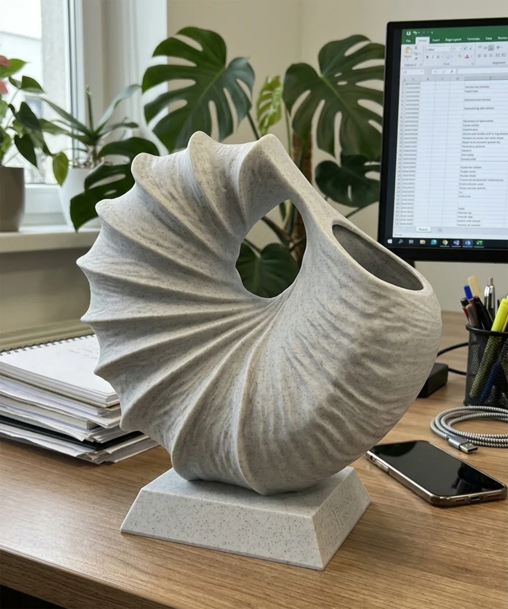 Nautilus Bloom Vase – Skulpturale Muschel-Blumen-Vase – Kostenloses 3D ...