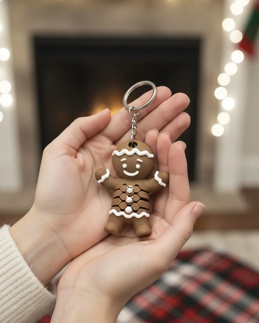 Christmas Gingerbread Keychain Holiday Cookie - Free 3D Print Model ...
