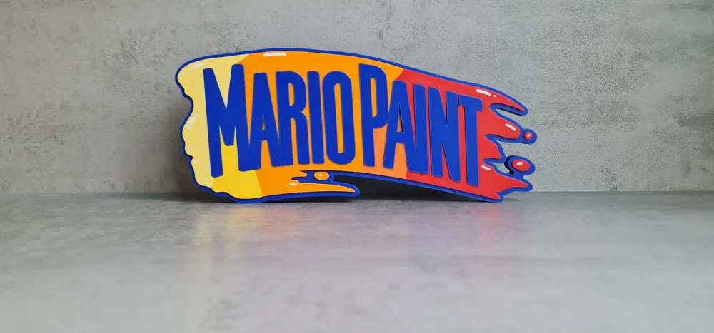 Mario Paint Logo / Sign - Free 3D Print Model - MakerWorld