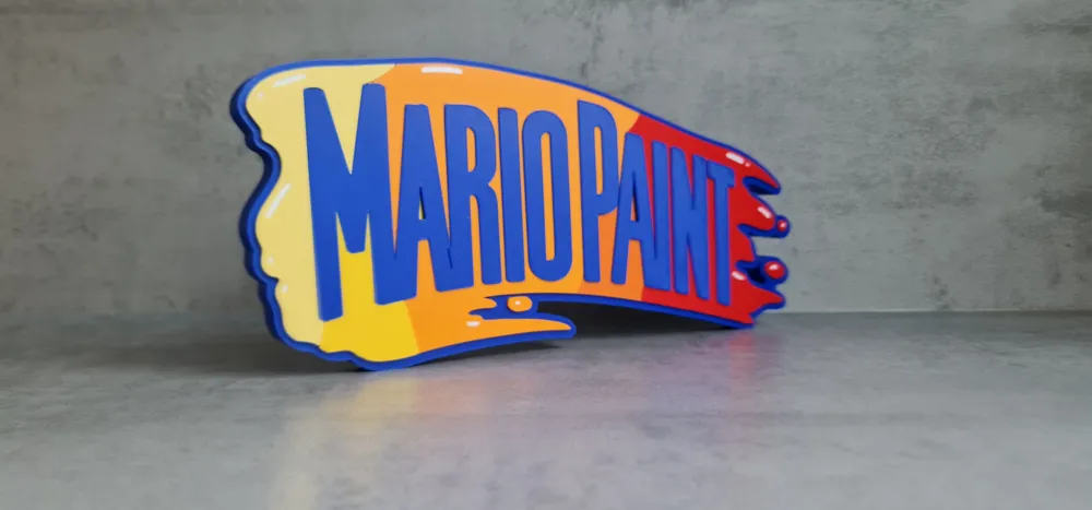 Mario Paint Logo / Sign - Free 3D Print Model - MakerWorld