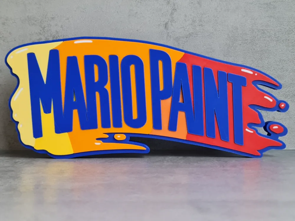 Mario Paint Logo / Sign - Free 3D Print Model - MakerWorld